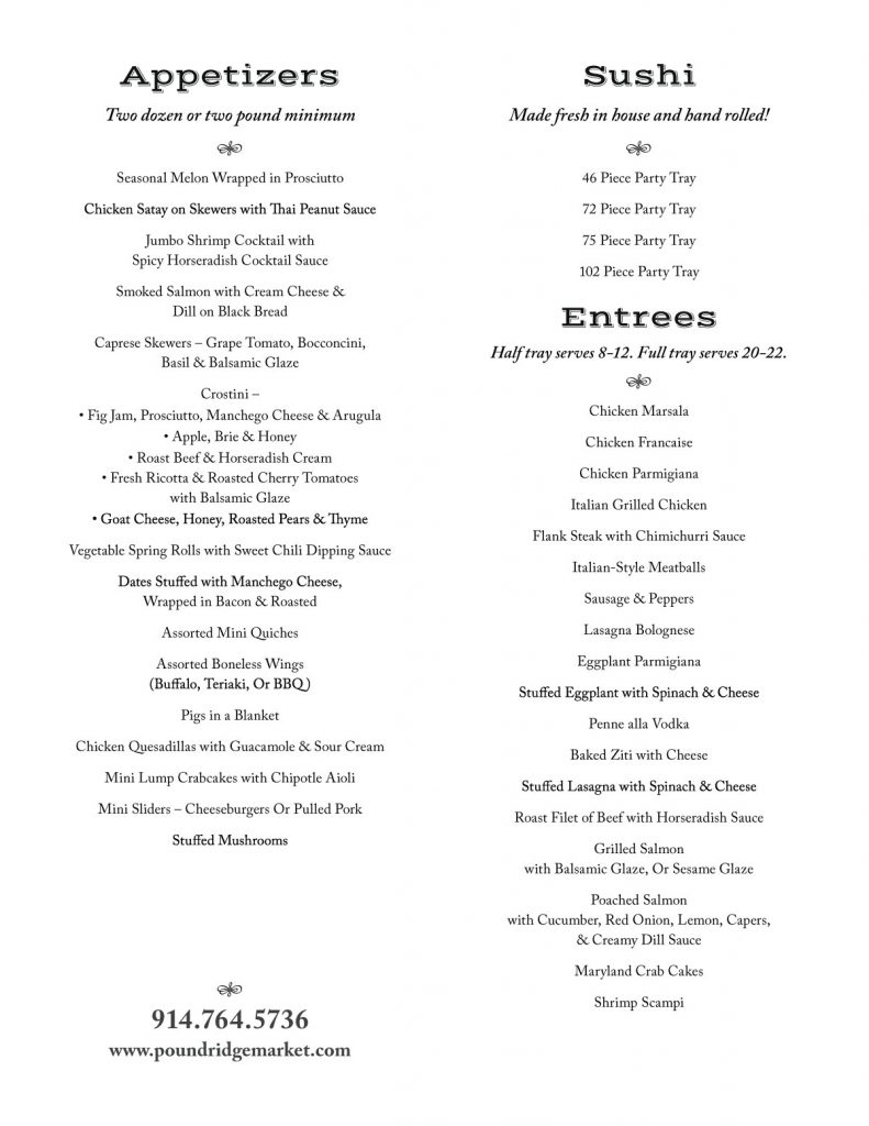 Catering - The Market Pound Ridge Square | Connecticut, USA